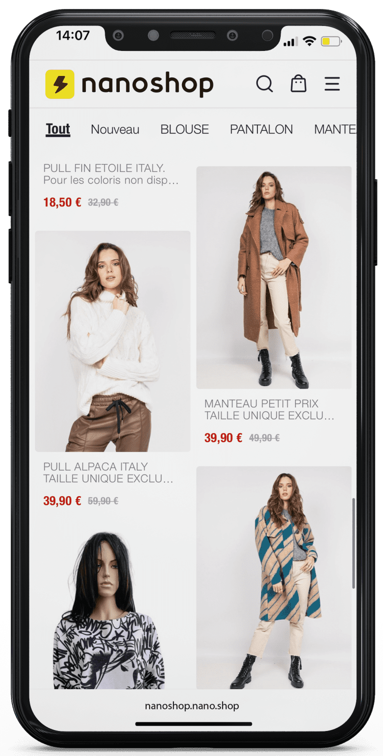 Nanoshop – La vente en ligne au creux de votre main